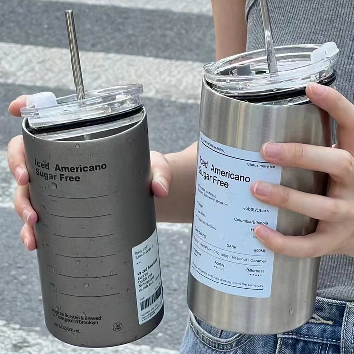 600ml Iced Coffee Cup with Straw – Best Budol Finds Ph